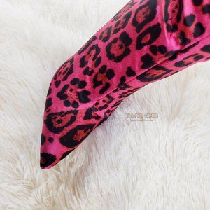 Cape Robbin | Shoes | Hot Pink Leopard Thigh High Heel Boots | Poshmark
